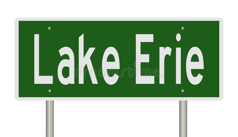 Highway sign for Lake Erie stock illustration. Illustration of fresh ...
