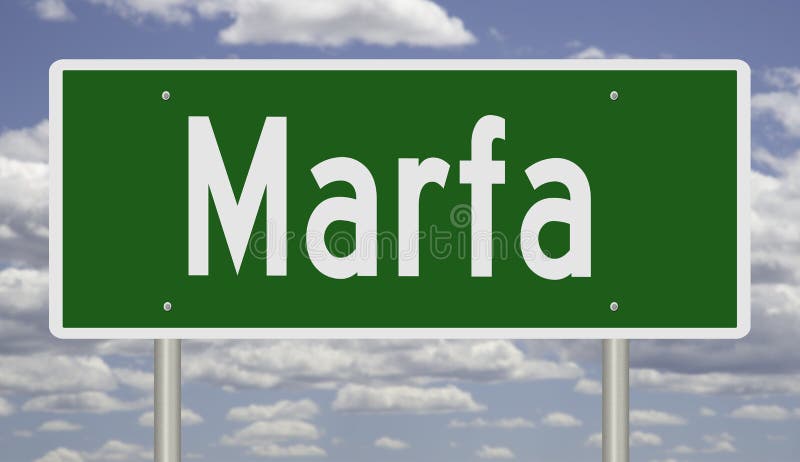 Highway Sign for Marfa Texas Stock Photo - Image of driving, texas ...