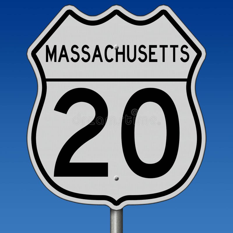 Highway Sign for Massachusetts Route 20 Stock Illustration ...