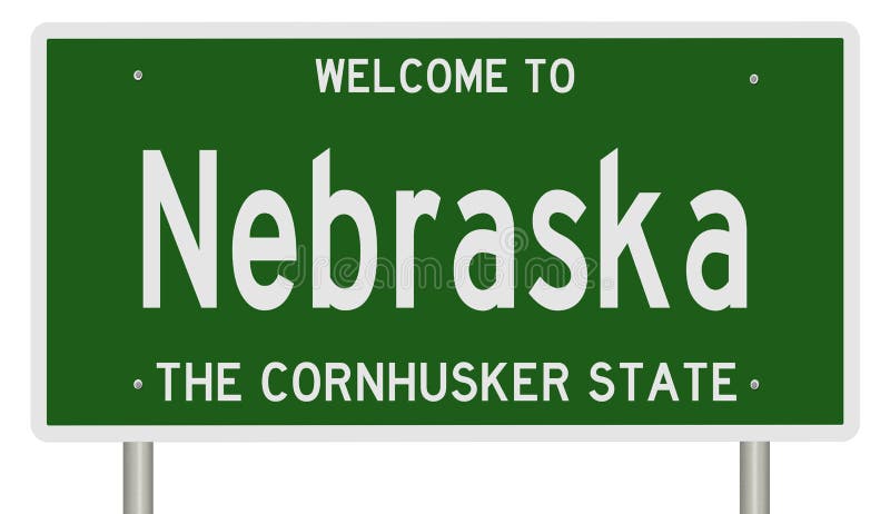 Nebraska map on road sign. stock vector. Illustration of attention ...