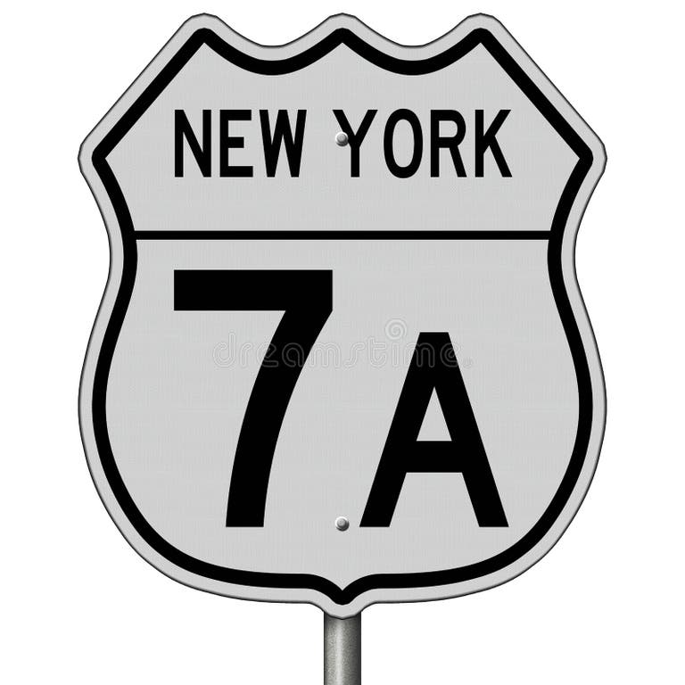 Highway Sign for New York Route 7A Stock Illustration - Illustration of ...