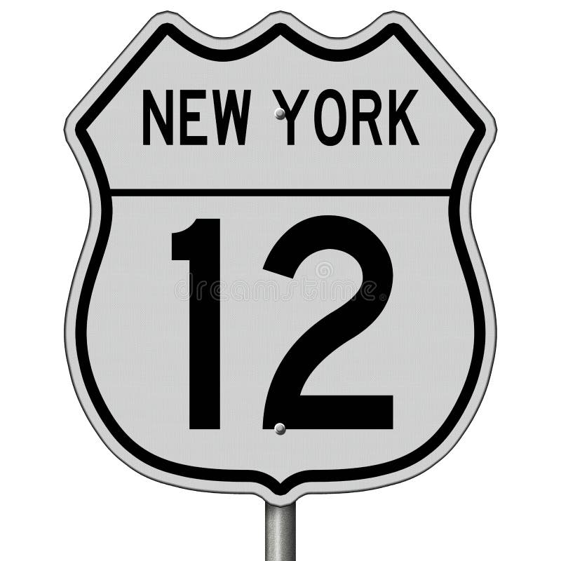Highway Sign for New York Route 12 Stock Illustration - Illustration of ...