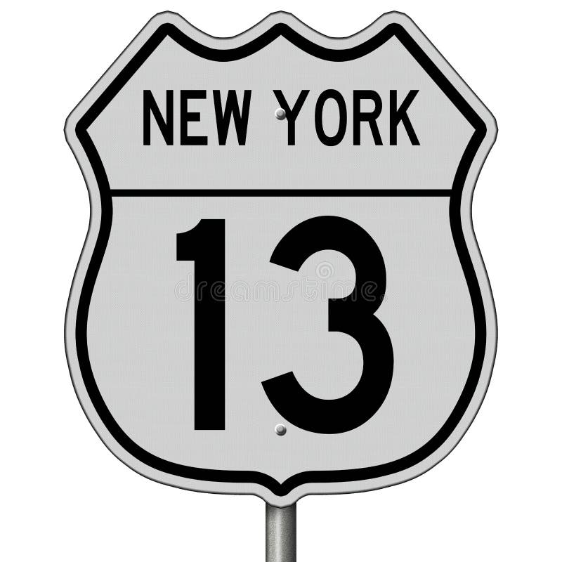 Highway Sign for New York Route 13 Stock Illustration - Illustration of ...