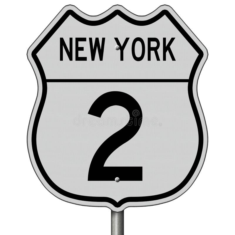 Highway Sign for New York Route 2 Stock Illustration - Illustration of ...