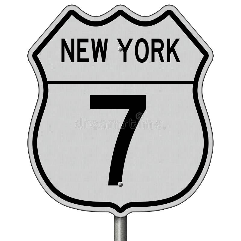 Highway Sign for New York Route 7 Stock Illustration - Illustration of ...