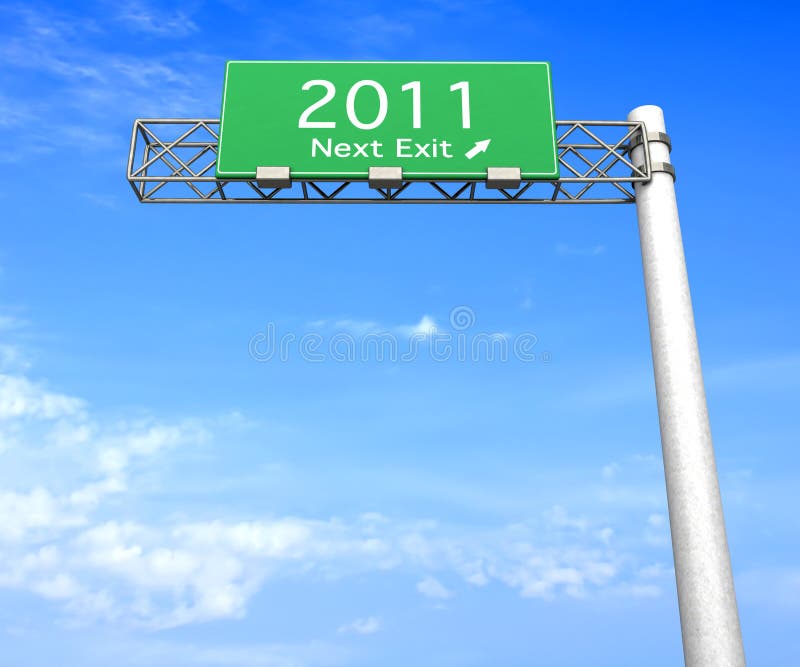Highway Sign - Next Exit 2011 Stock Photo - Image of arrow, calendar ...