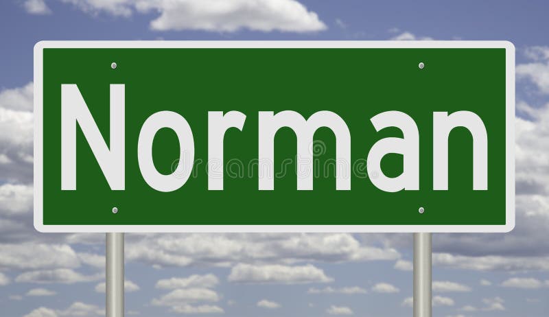 Highway sign for Norman stock photo. Image of city, street - 159722540