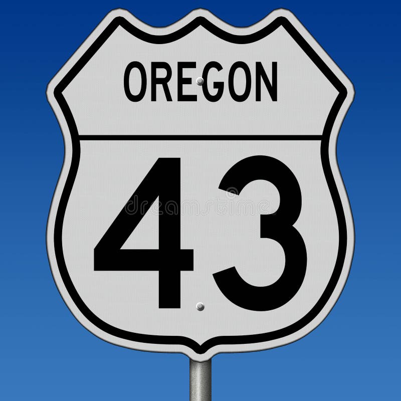 Highway Sign for Oregon Route 43 Stock Illustration - Illustration of ...