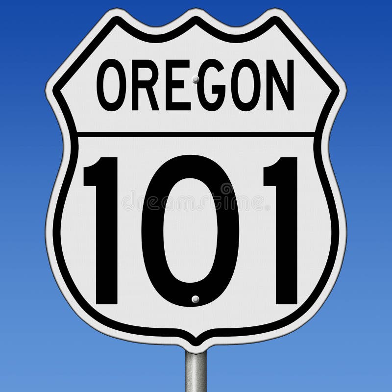 Highway Sign for Oregon Route 101 Stock Illustration - Illustration of ...