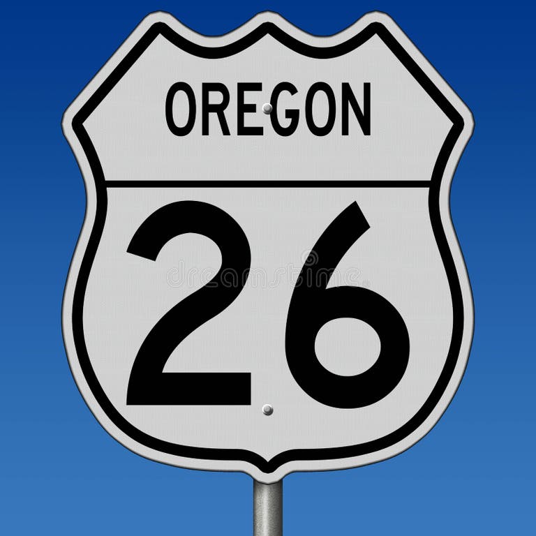 Highway Sign for Oregon Route 26 Stock Illustration - Illustration of ...