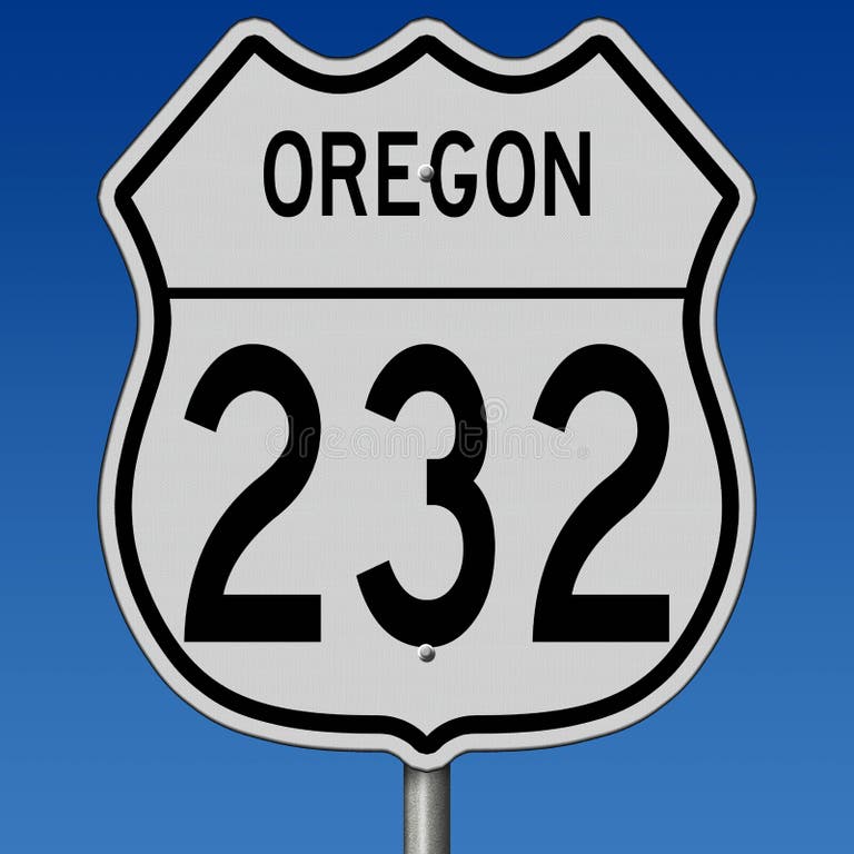 Highway Sign for Oregon Route 232 Stock Illustration - Illustration of ...