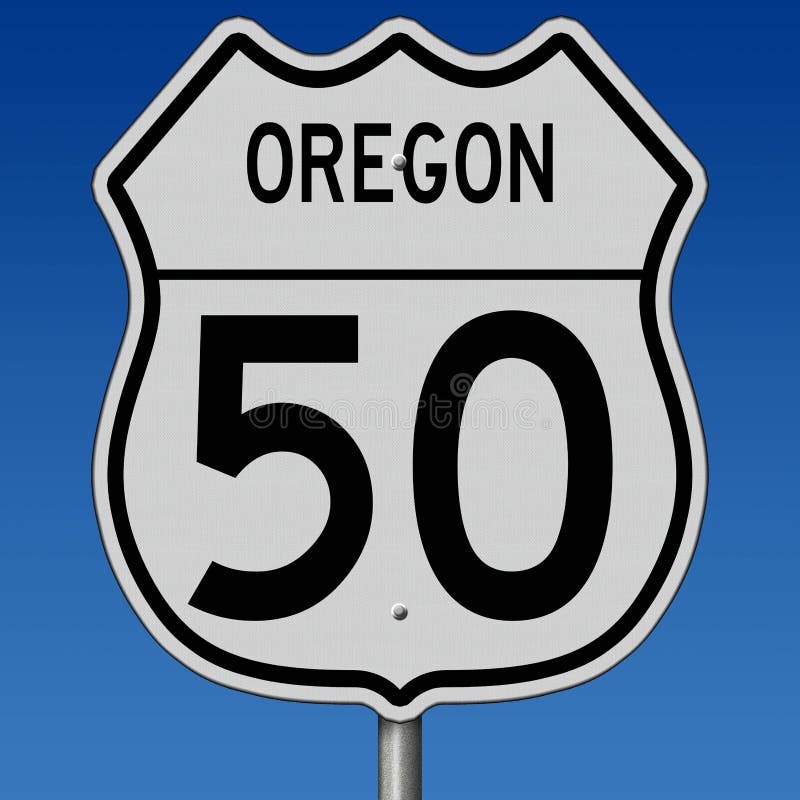 Highway Sign for Oregon Route 50 Stock Illustration - Illustration of ...