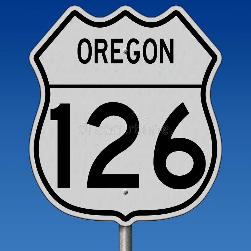 Highway Sign for Oregon Route 126 Stock Illustration - Illustration of ...