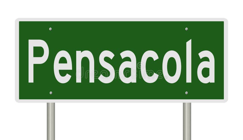 Pensacola , Florida, Road Sign Vector Illustration, Blue Road Table ...