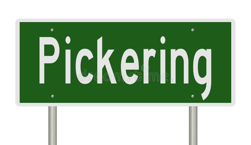 Highway Sign for Pickering Ontario Stock Illustration - Illustration of ...