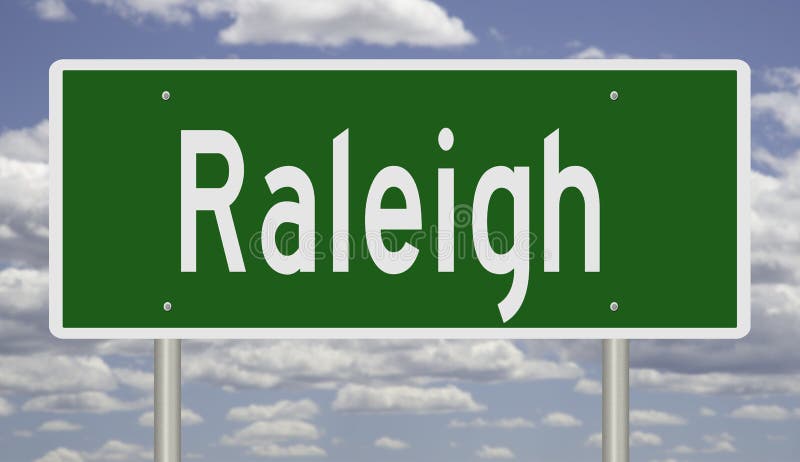 Raleigh Road Sign Showing Population and Elevation Stock Illustration ...