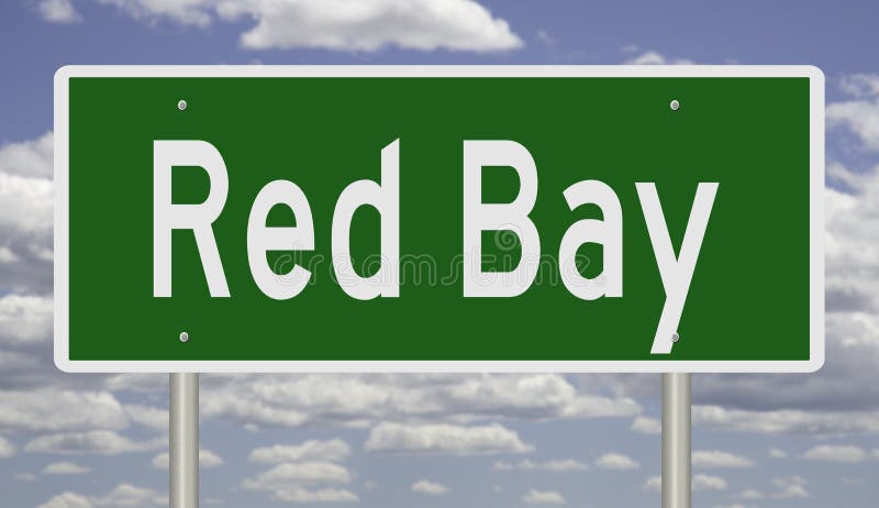 Highway Sign for Red Bay Newfoundland Stock Illustration - Illustration ...