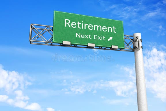Highway Sign - Retirement stock illustration. Illustration of clear ...