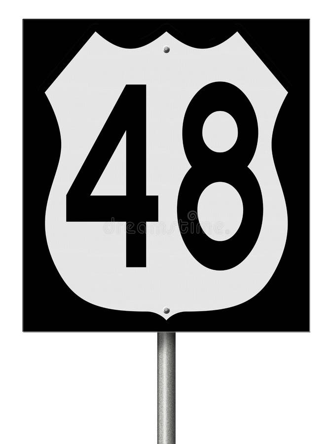 Highway sign for Route 48 stock illustration. Illustration of road ...