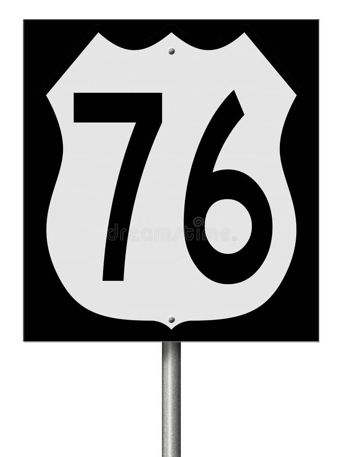 Highway sign for Route 76 stock illustration. Illustration of street ...