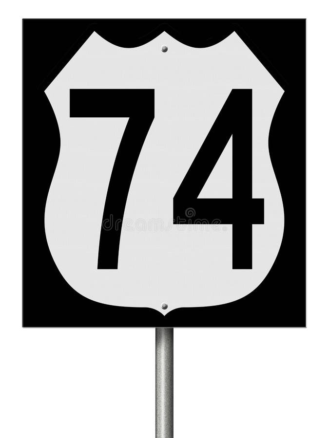 Highway sign for Route 74 stock illustration. Illustration of number ...