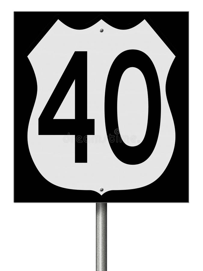 Highway sign for Route 40 stock illustration. Illustration of ...