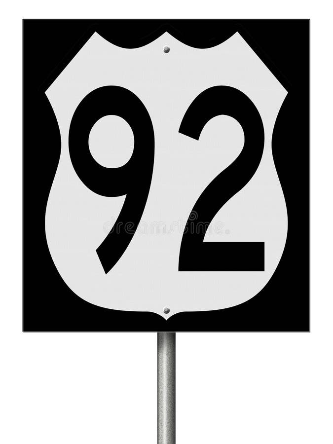 Highway sign for Route 92 stock illustration. Illustration of number ...