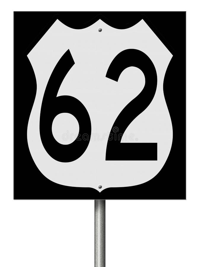 Highway sign for Route 62 stock illustration. Illustration of sign ...