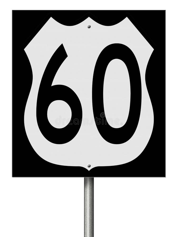 Highway sign for Route 60 stock illustration. Illustration of auto ...