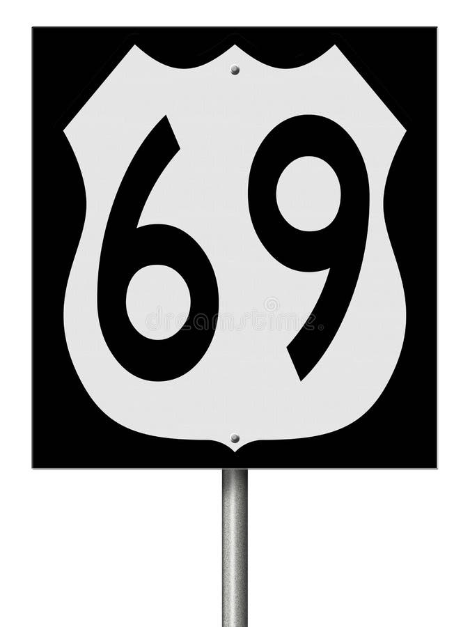 Highway sign for Route 69 stock illustration. Illustration of number ...