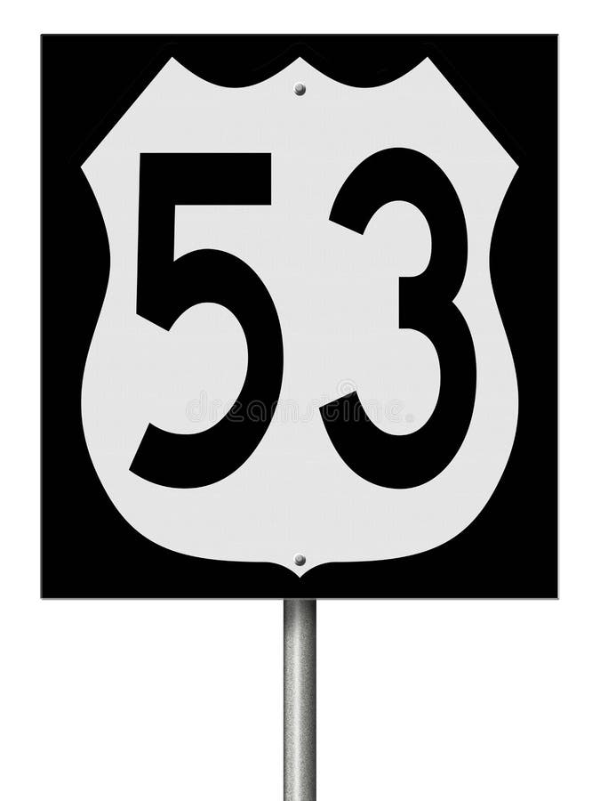 Highway sign for Route 53 stock illustration. Illustration of road ...