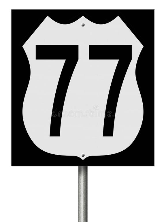 Highway sign for Route 77 stock illustration. Illustration of travel ...