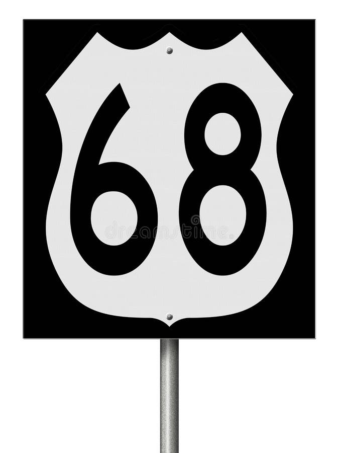 Highway sign for Route 68 stock illustration. Illustration of ...