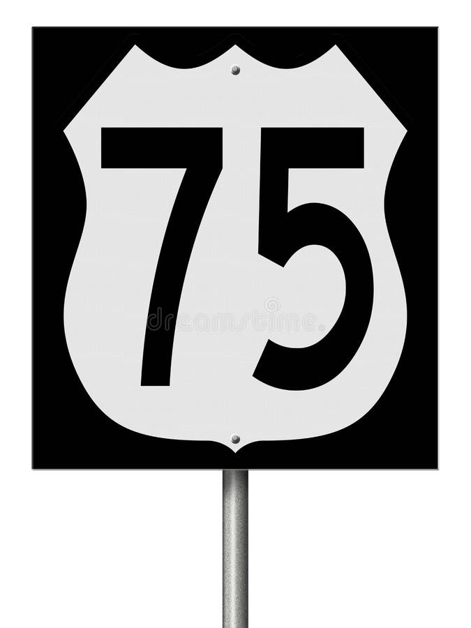 Highway sign for Route 75 stock illustration. Illustration of route ...