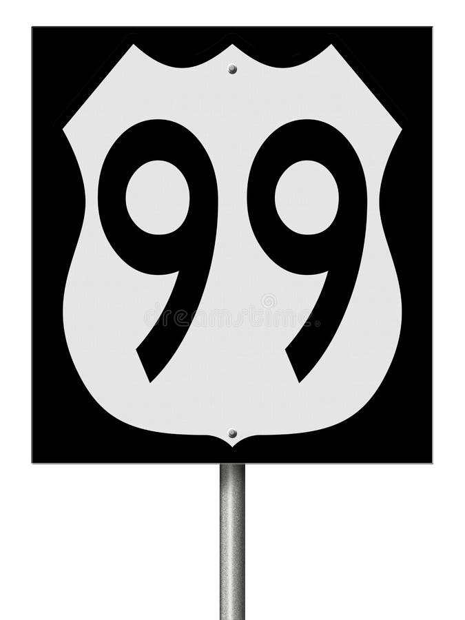 Highway sign for Route 99 stock illustration. Illustration of ...