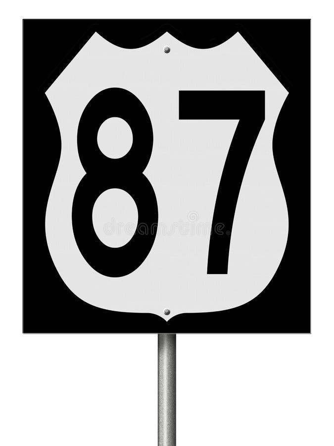 Highway sign for Route 87 stock illustration. Illustration of travel ...
