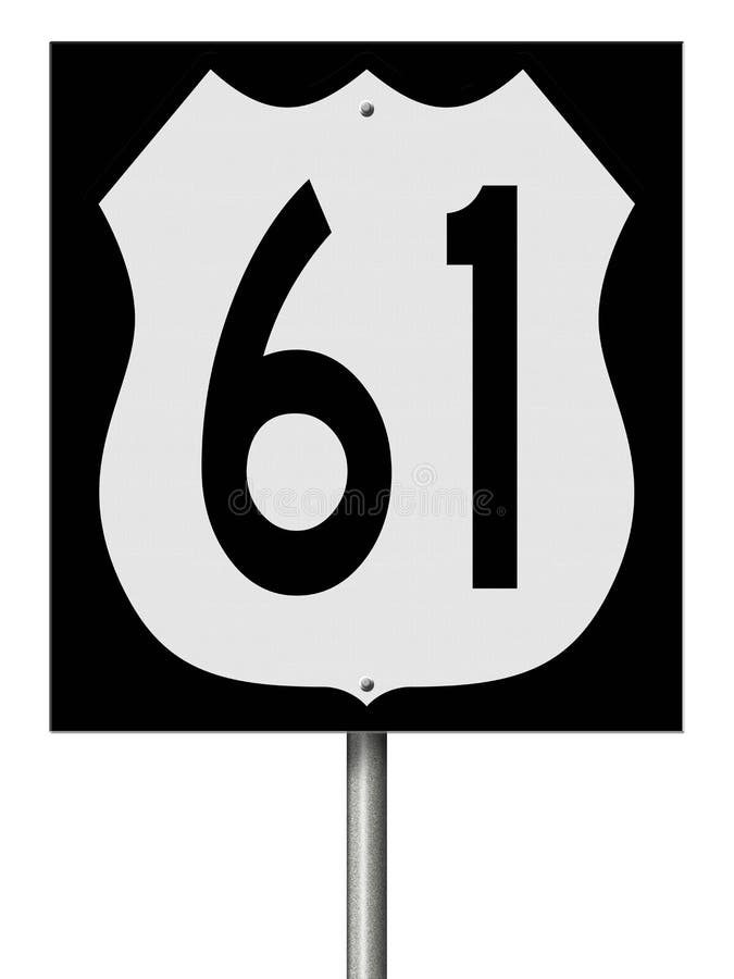 Highway sign for Route 61 stock illustration. Illustration of rendering ...