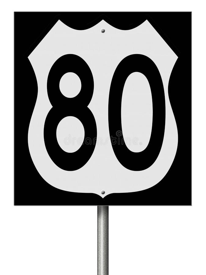 Highway sign for Route 80 stock illustration. Illustration of truck ...