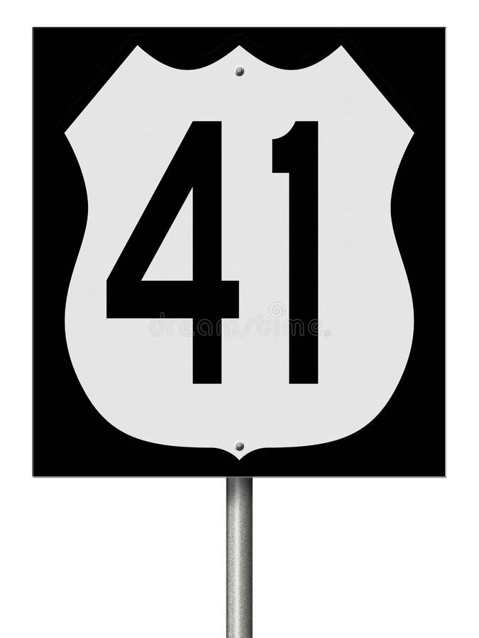 Highway sign for Route 41 stock illustration. Illustration of rendering ...