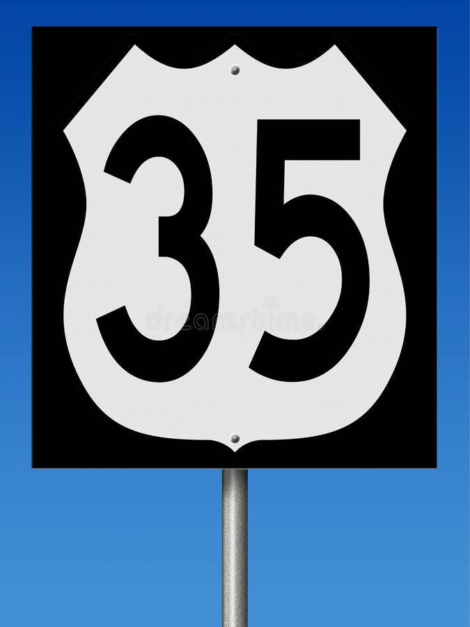 Highway sign for Route 35 stock illustration. Illustration of trucking ...