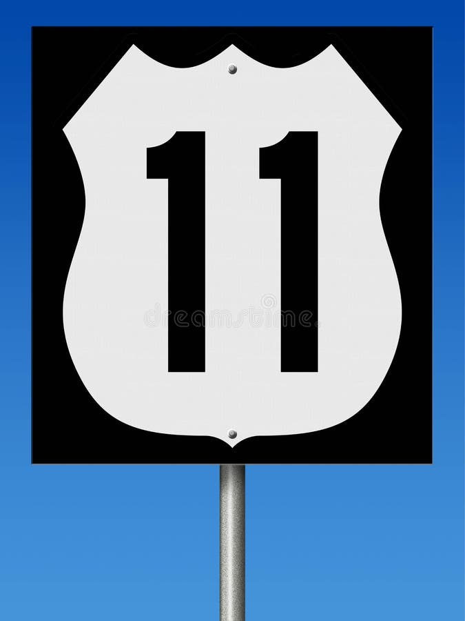 Highway sign for Route 11 stock illustration. Illustration of truck ...