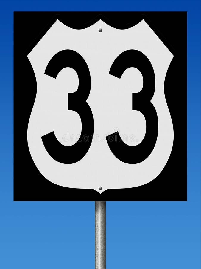Highway sign for Route 33 stock illustration. Illustration of truck ...