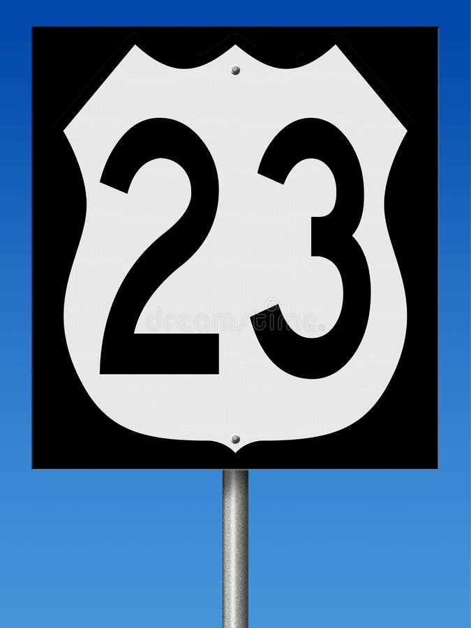 Highway sign for Route 23 stock illustration. Illustration of ...
