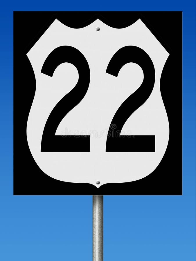 Highway sign for Route 22 stock illustration. Illustration of ...