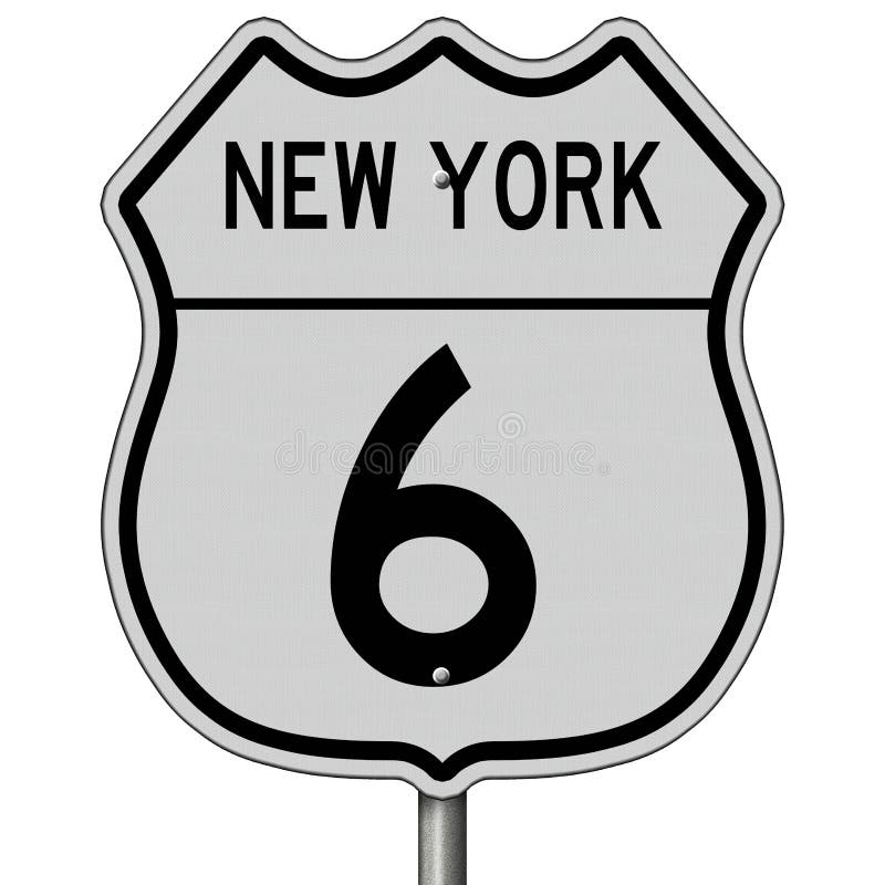 Highway Sign for Route 6 in New York Stock Illustration - Illustration ...