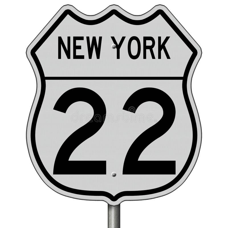 Highway Sign for Route 22 in New York Stock Illustration - Illustration ...