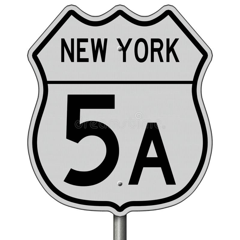Highway Sign for Route 5A in New York Stock Illustration - Illustration ...