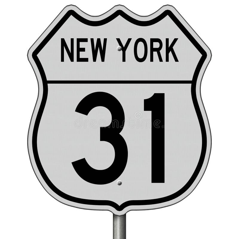 Highway Sign for Route 31 in New York Stock Illustration - Illustration ...