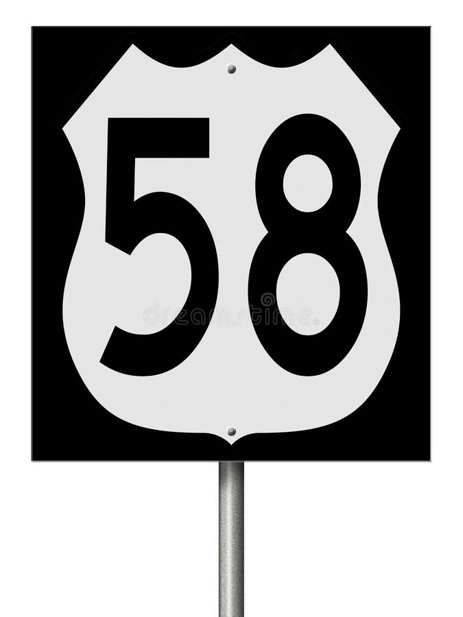 Highway sign for Route 58 stock illustration. Illustration of route ...