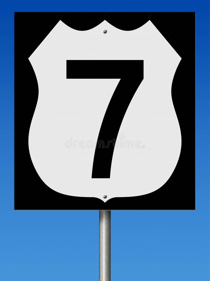 Highway sign for Route 7 stock illustration. Illustration of truck ...